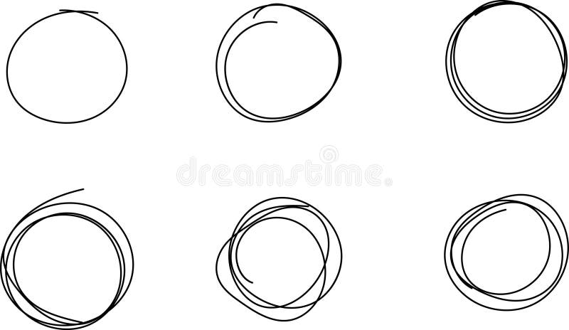 Hand Drawn Circles Line Sketch. Vector Doodle Round Circles. Stock ...