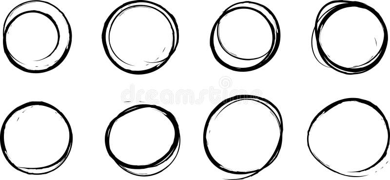 Hand Drawn Circles Line Sketch. Vector Doodle Round Circles. Stock ...