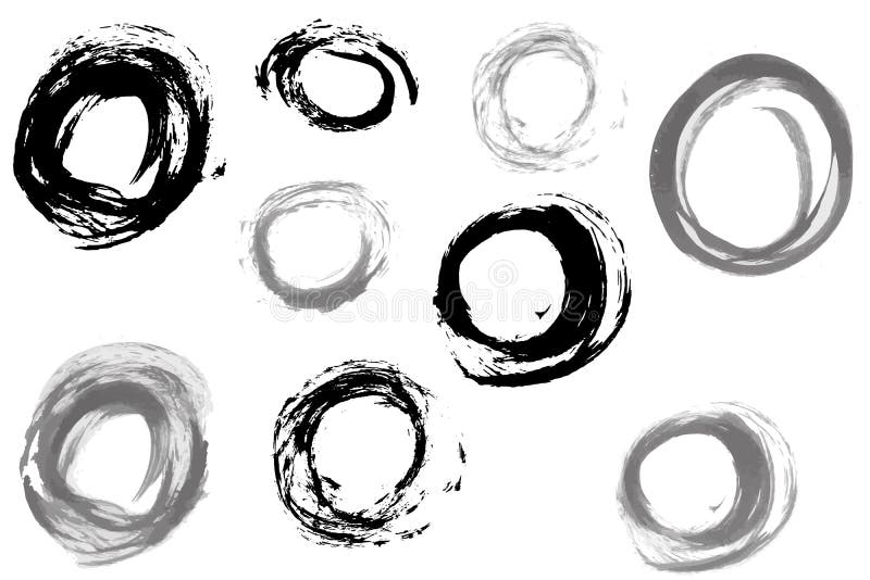 Hand-drawn Circles. Monochrome Vector Rings. Isolated Design Elements ...