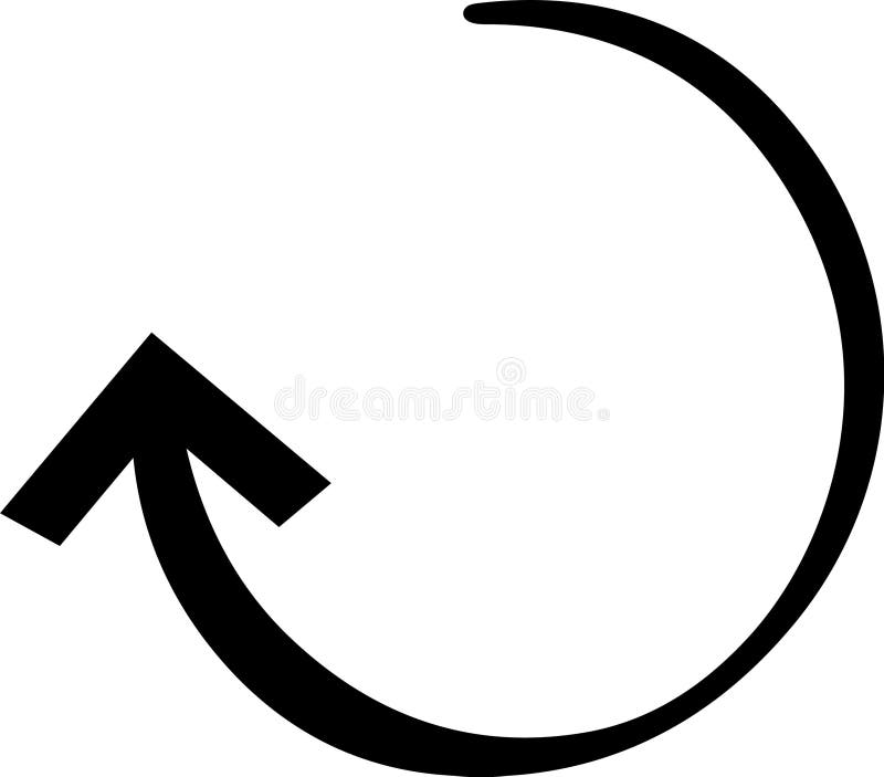 Hand Drawn Circular Arrow Creating A Continuous Loop And Pointing Upwards Representing Concepts