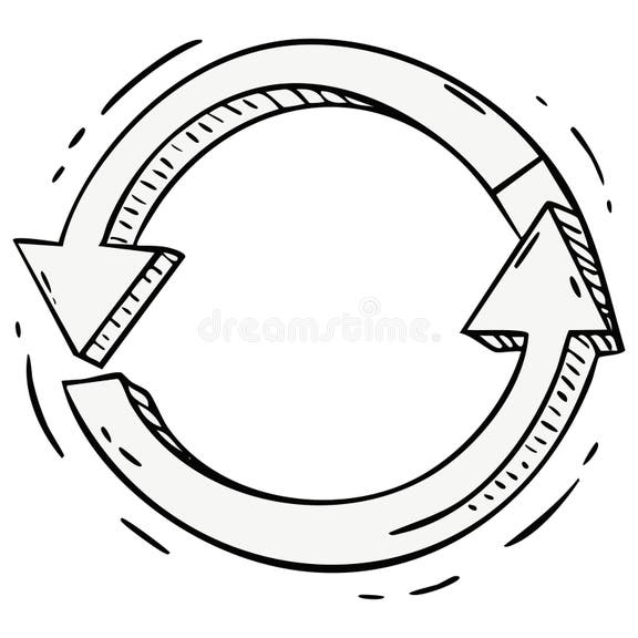 Hand Drawn Circular Arrows Indicating Refresh or Cycle Stock ...
