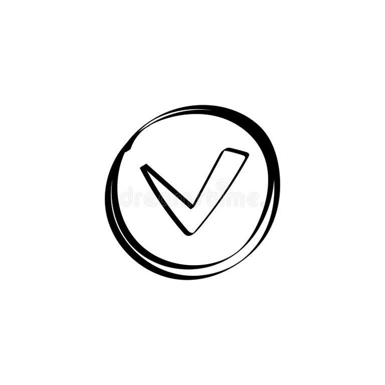 Hand Drawn Circular Checkbox with Sketch Style Checkmark for Ui and ...