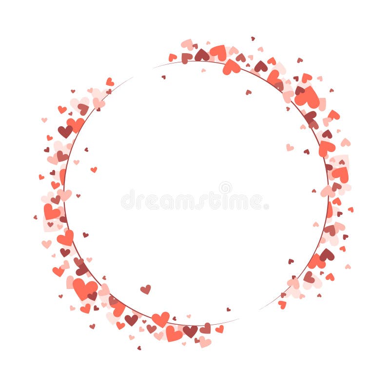 Hand Drawn Circular Hearts Frame Vector Illustration. Stock Vector ...
