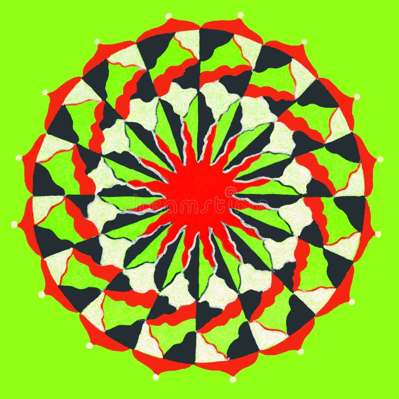 A Hand Drawn Circular Pattern Radiating from Centre. Stock Illustration ...