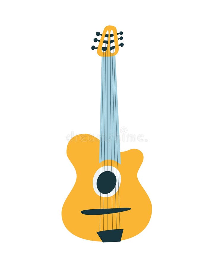 Hand Drawn Classical Acoustic Guitar. Vector Illustration Stock Vector ...