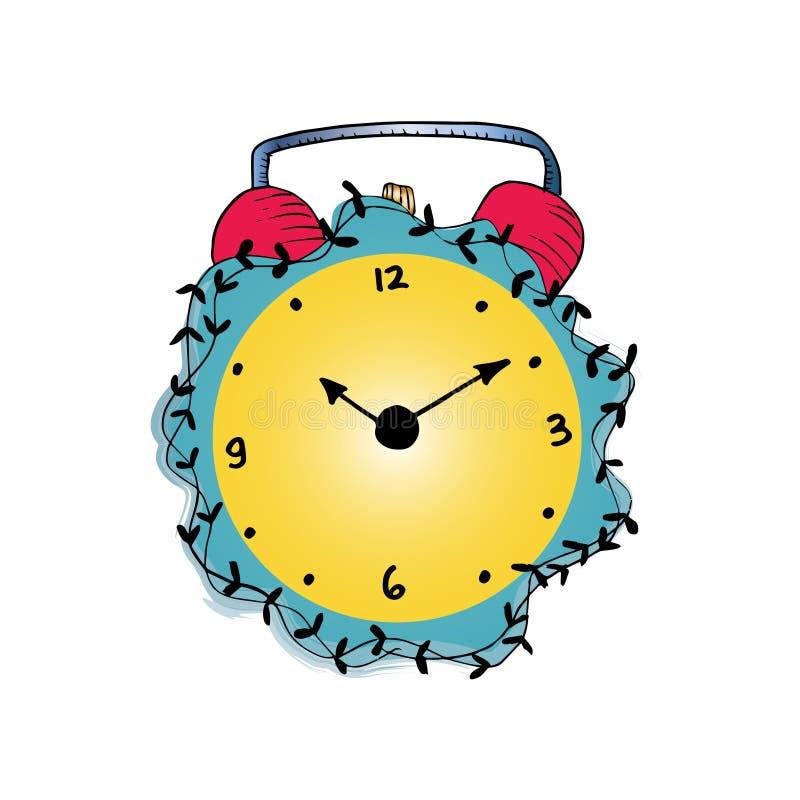 Hand drawn clock stock illustration. Illustration of clock - 110665515