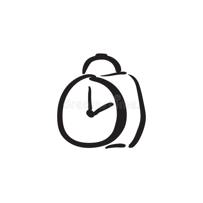 Hand Drawn Clock Icon. Time Design Element Doodle Sketch, Scribble ...