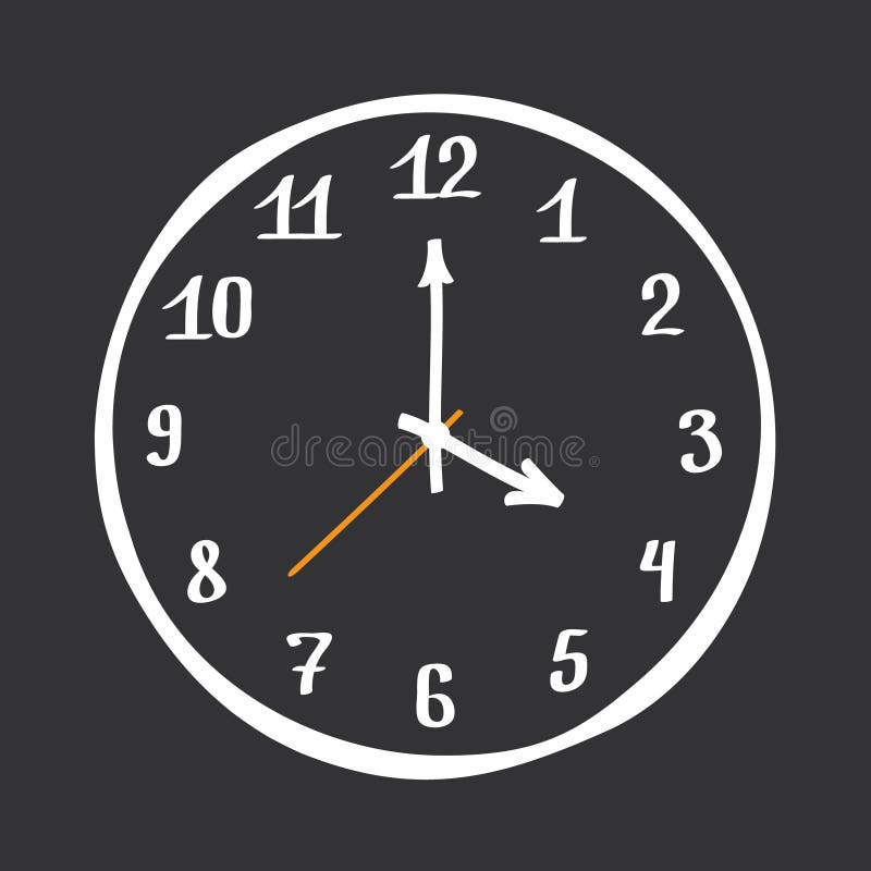 Hand Drawn Clock Vector stock vector. Illustration of hour - 83069096