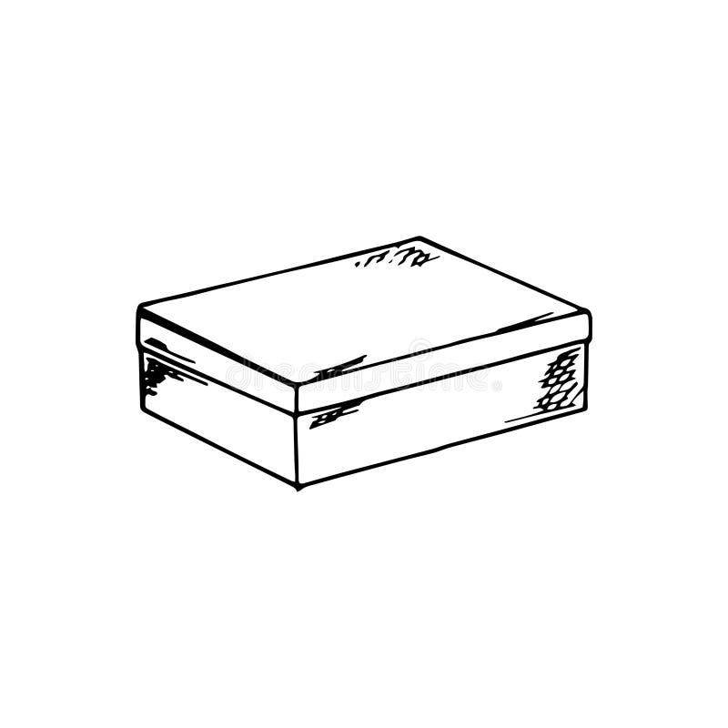 Hand-drawn Closed Box. Craft Box in Sketch Style Stock Vector ...