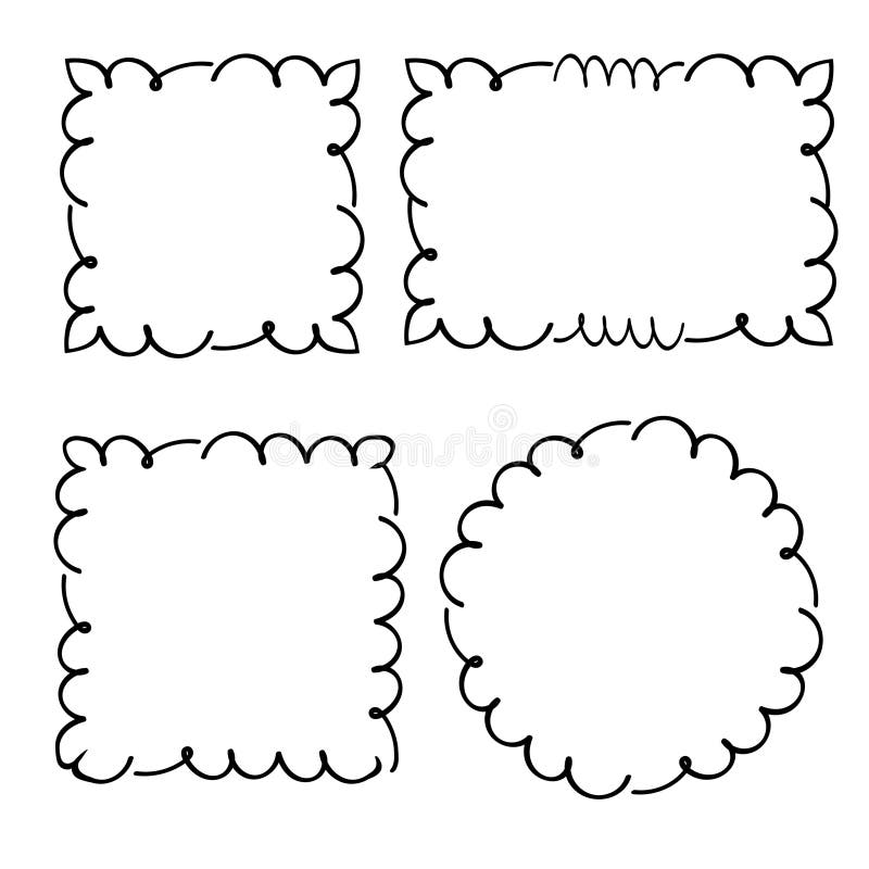 Hand Drawn Cloud Frame Doodle Line Sketch. Vector Illustration Stock ...