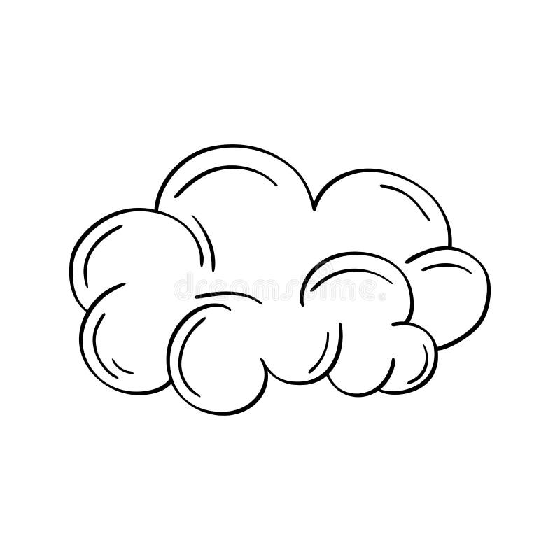 Hand Drawn Cloud Icon. Vector Illustration Isolated on White Background ...