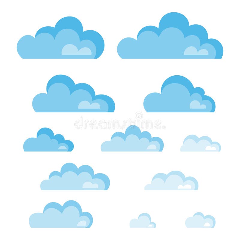 Hand Drawn Clouds Set Vector Illustration. Stock Vector - Illustration ...