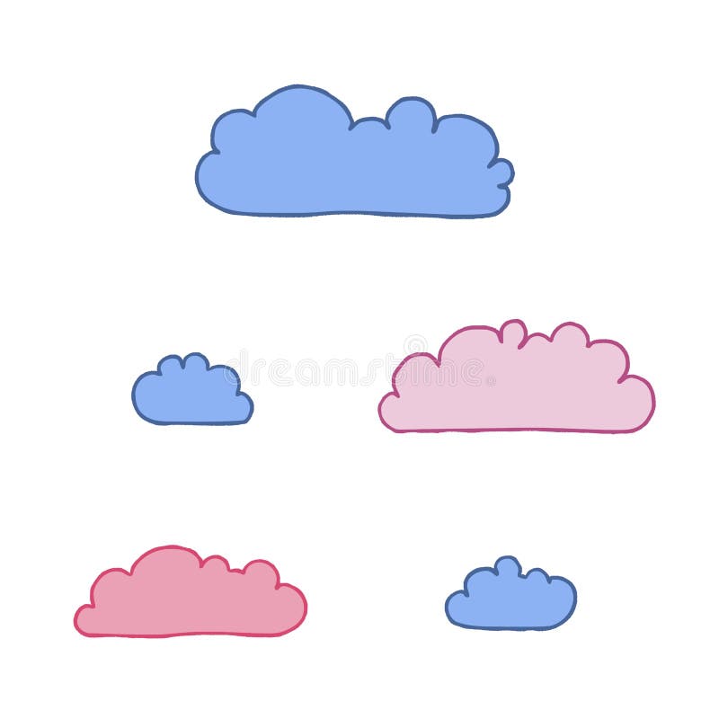 Hand drawn clouds stock vector. Illustration of vector - 193872624