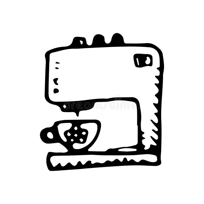Hand Drawn Coffee Machine Doodle. Sketch Style Icon. Decoration Element ...