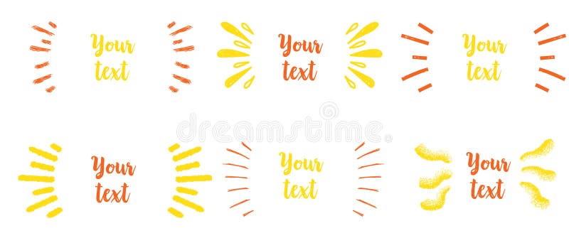 Hand Drawn Collection of Emphasis Lines. Chalk and Marker Drawn Design ...