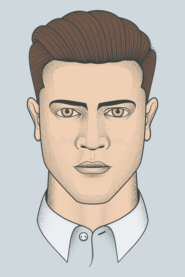 Hand Drawn Color Portrait 01 Stock Vector - Illustration of hair ...