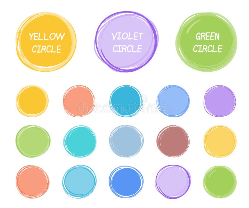 Hand Drawn Colored Circles stock vector. Illustration of colored ...