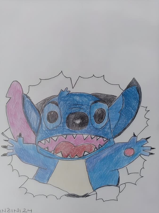 Stitch Breaks through! stock illustration. Illustration of cute - 358097941