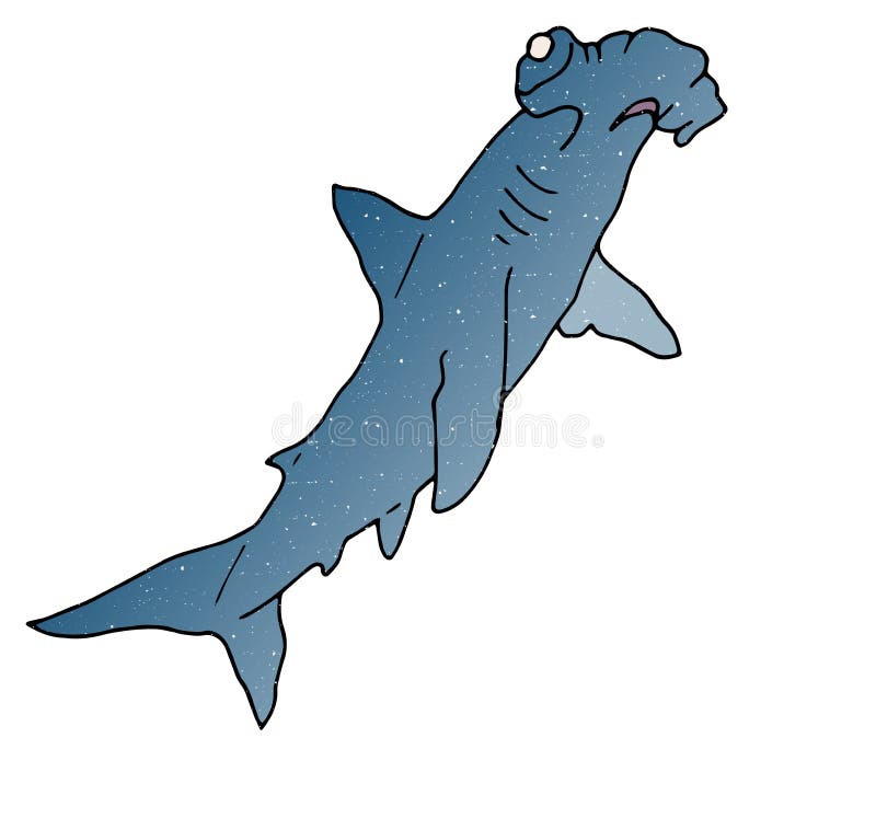 Colored shark doodle stock vector. Illustration of hand - 222807633