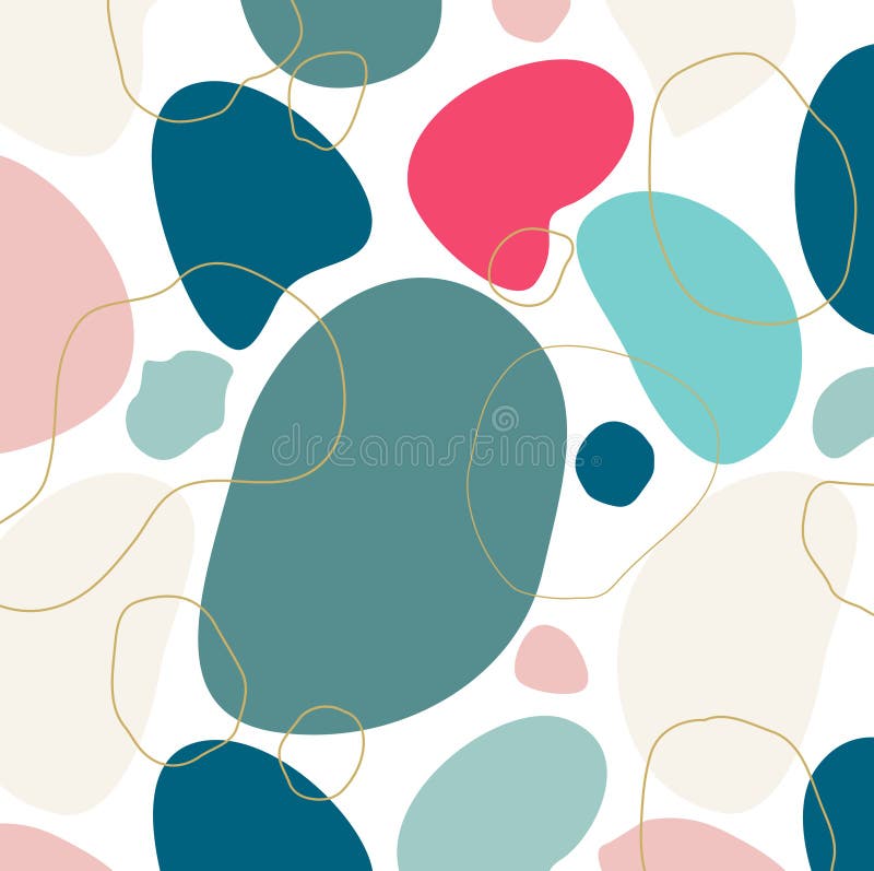 Hand Drawn Colorful Abstract Shapes Minimal Background Stock Vector ...