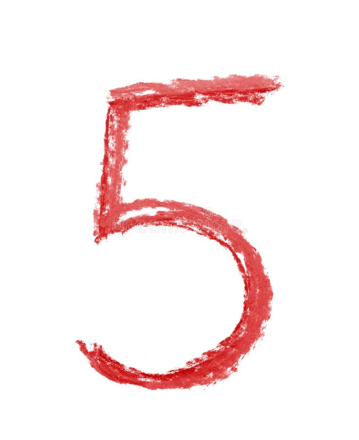 Hand Drawn Number Symbol Isolated Stock Photo - Image of crayon, chalk ...