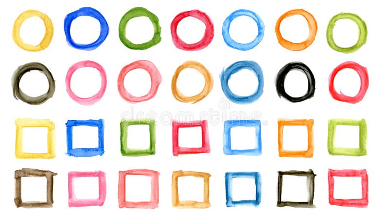Hand Drawn Colorful Circles and Squares Written by Colored Pencil Stock ... Hand Drawn Colorful Circles and Squares Written by Colored Pencil Stock ...