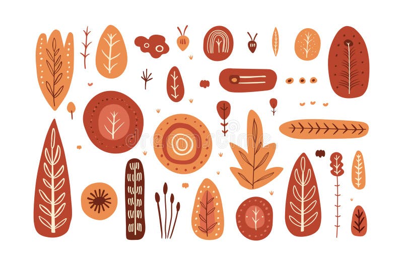 Hand Drawn Colorful Organic Shapes Collection Stock Vector ...