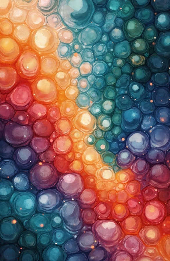 Hand Drawn Colorful Pearl Pattern with Gradient Effect. Abstract ...