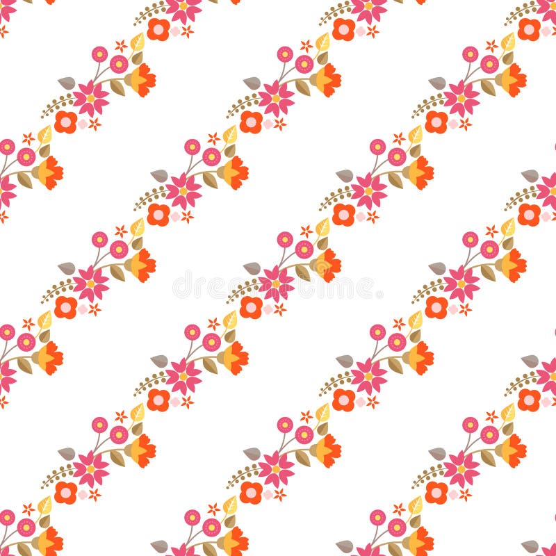 Hand Drawn Colour Small Flower Pattern Design Stock Illustration ...
