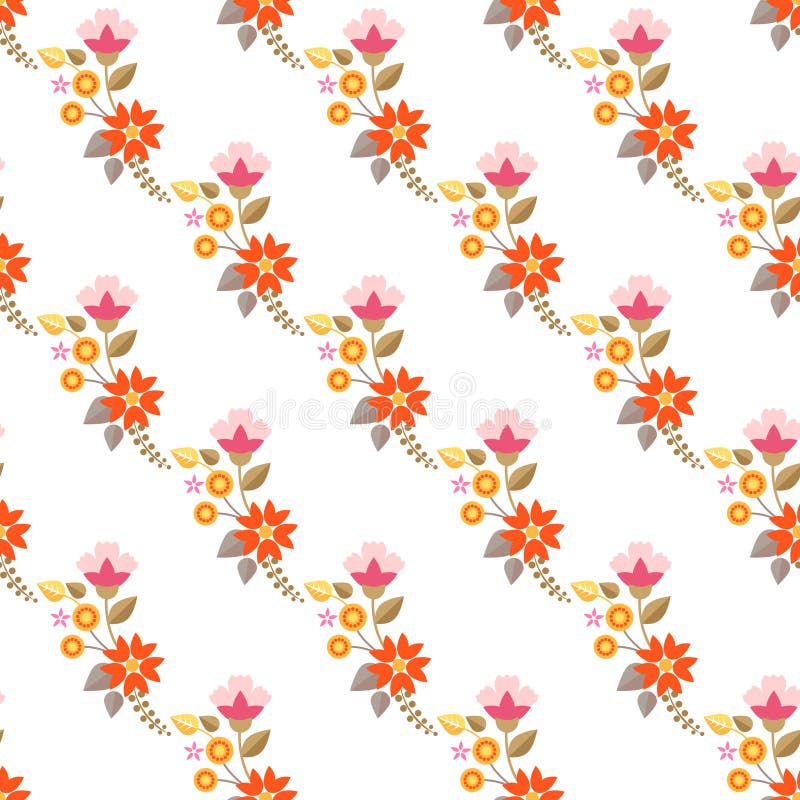 Hand Drawn Colour Small Flower Pattern Design Stock Illustration ...
