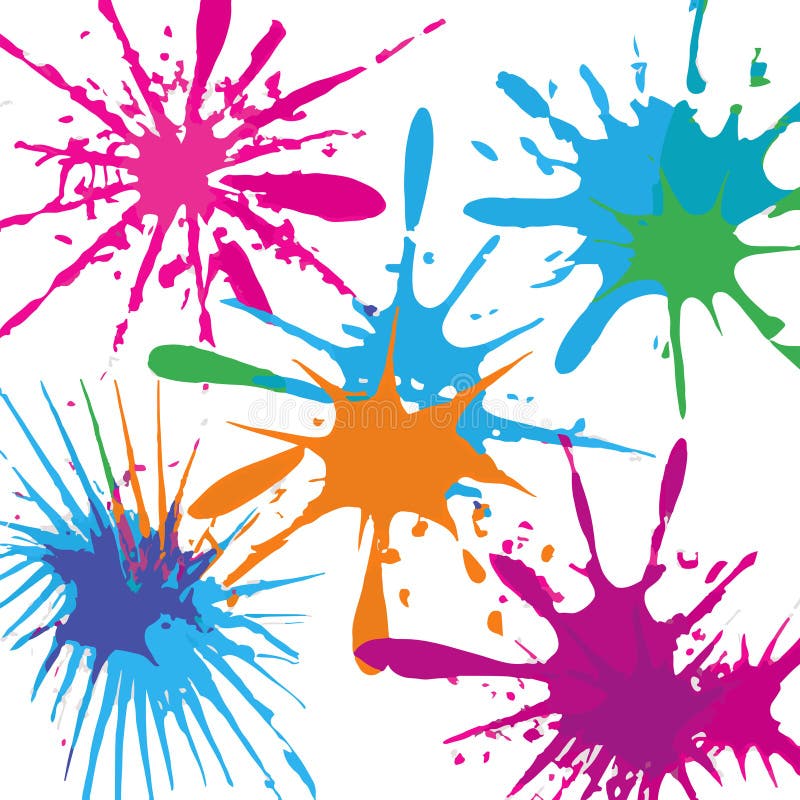 Hand-Drawn Colourful Splashes Vector Style Stock Vector - Illustration ...