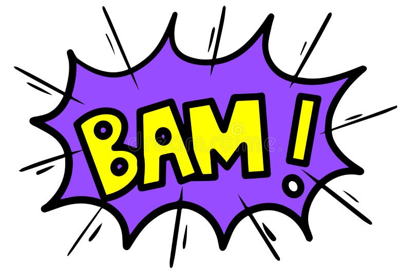 Hand Drawn Comic Speech Bubbles with Emotion and Text Bam. Vector ...