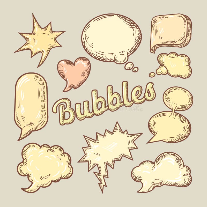Comic Bubbles with Expressions. Pop Art Bubbles Stock Vector ...