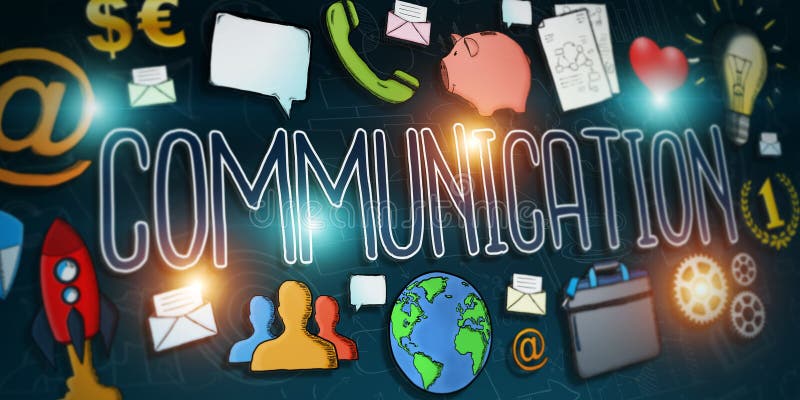 Hand-drawn Communication Text Presentation Stock Illustration ...