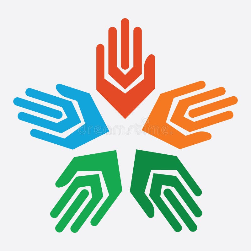 Hand drawn community logo stock vector. Illustration of hand - 283035312