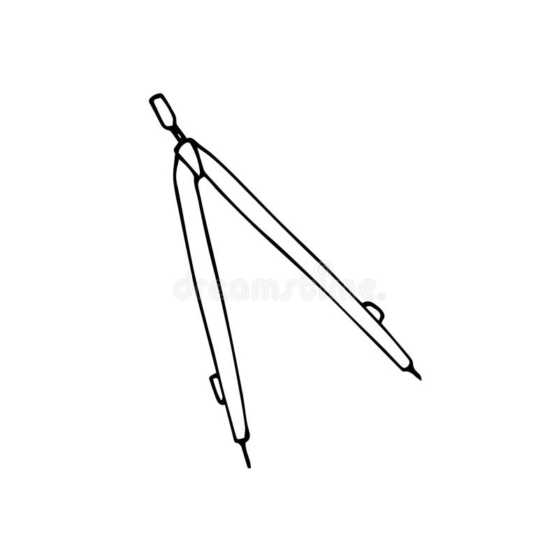 Hand drawn compass divider stock vector. Illustration of doodle - 272177531