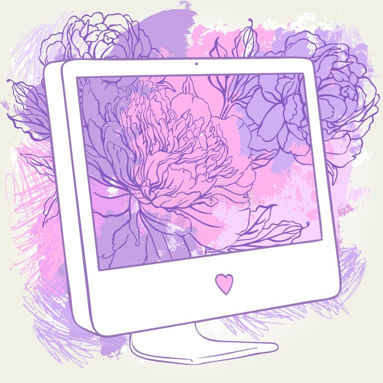 Computer Flowers Screen Stock Illustrations – 2,524 Computer Flowers ...