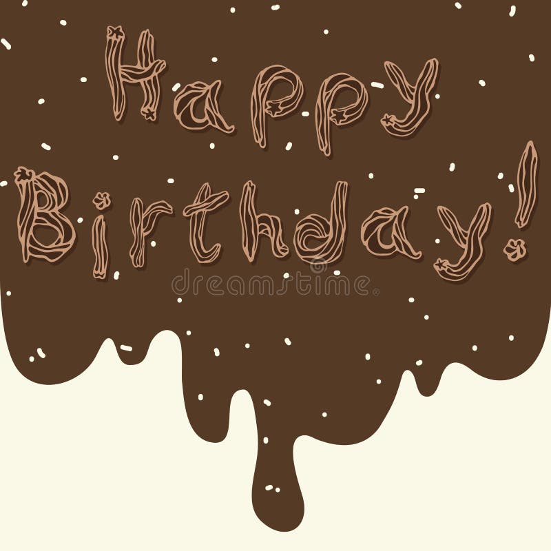 Text Happy Birthday from Pastry Cream Stock Vector - Illustration of ...