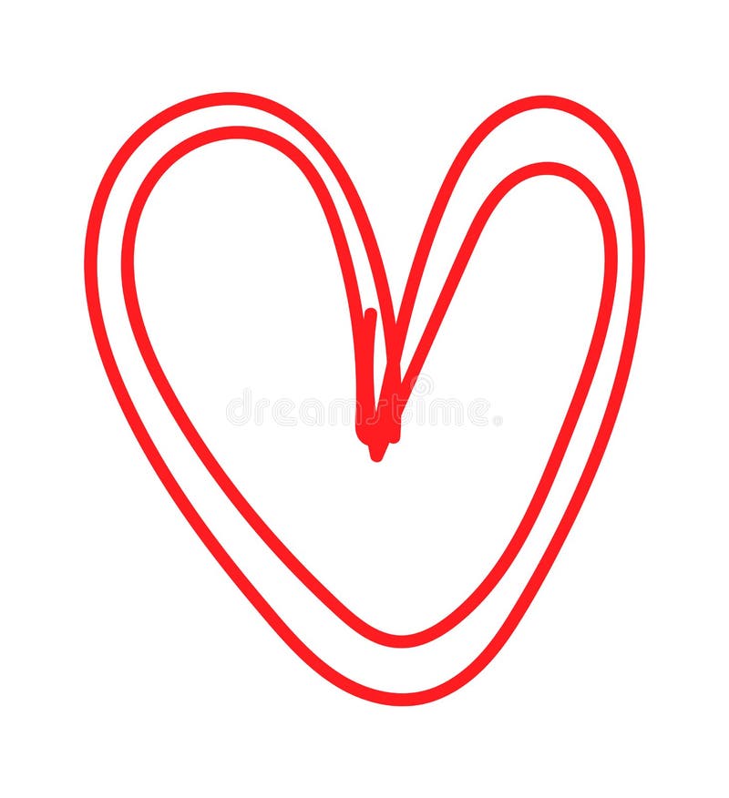 Hand Drawn Contemporary Heart with Patterns Flat Icon Stock Vector ...
