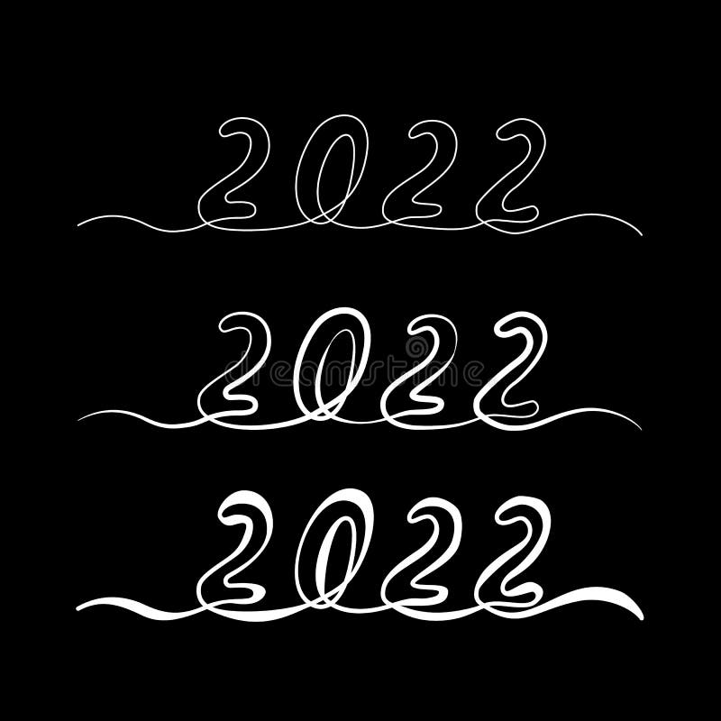 2022 Hand Drawn Continuous One Line Vector Numbers Stock Vector ... 2022 Hand Drawn Continuous One Line Vector Numbers Stock Vector ...