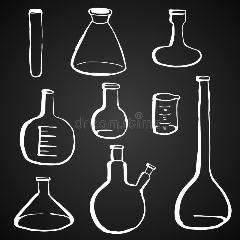 Hand Drawn Contour Style Flask Set. Vector Clip Art Stock Vector ...