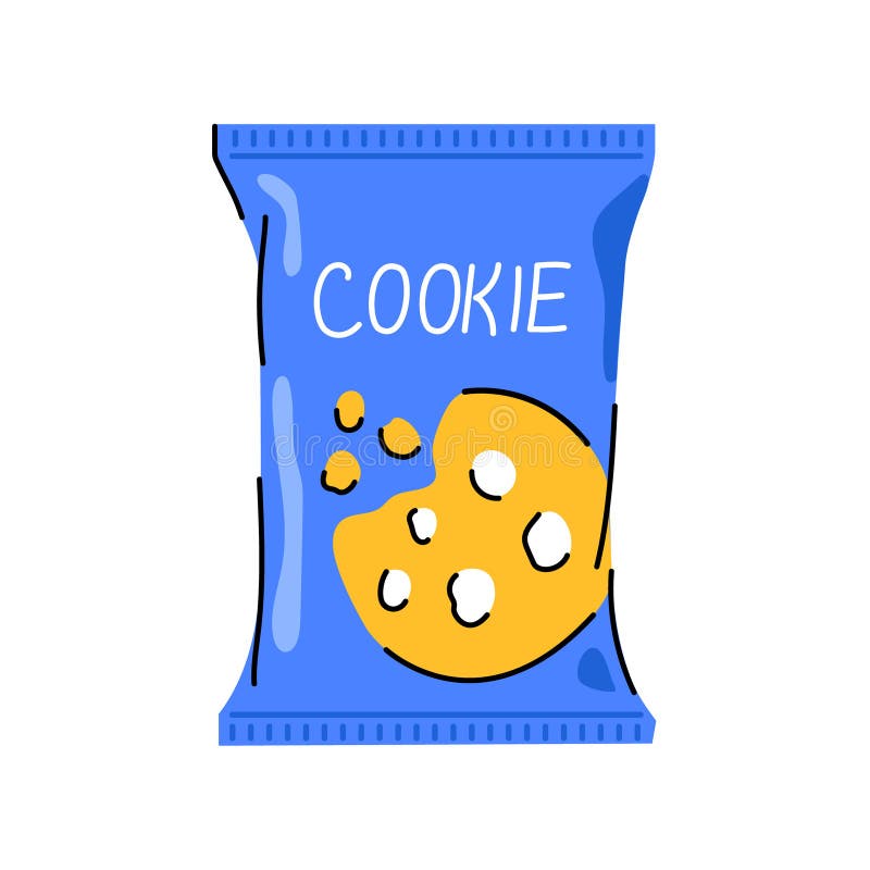 Hand Drawn Cookie Color Element. Cartoon Unprocessed Food Stock Vector ...