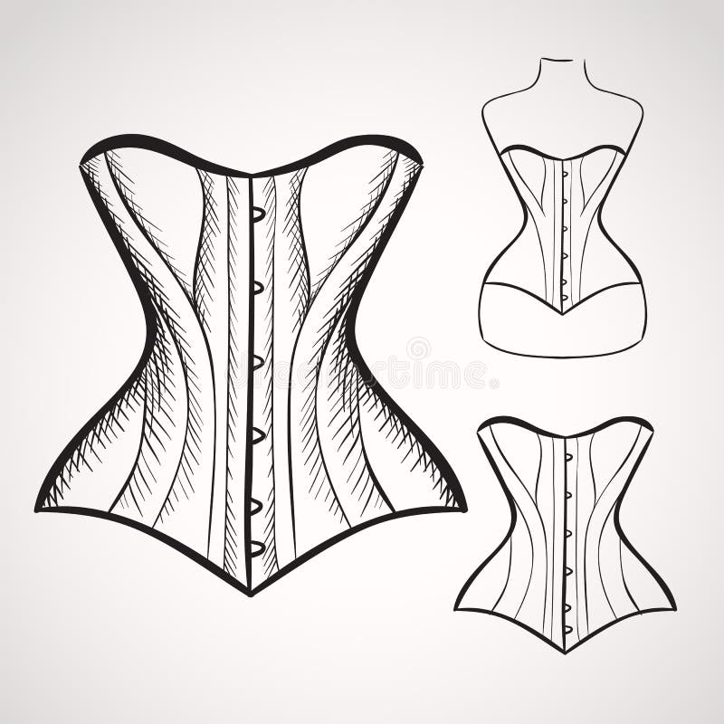 Hand drawn corset stock vector. Illustration of hand - 40373785