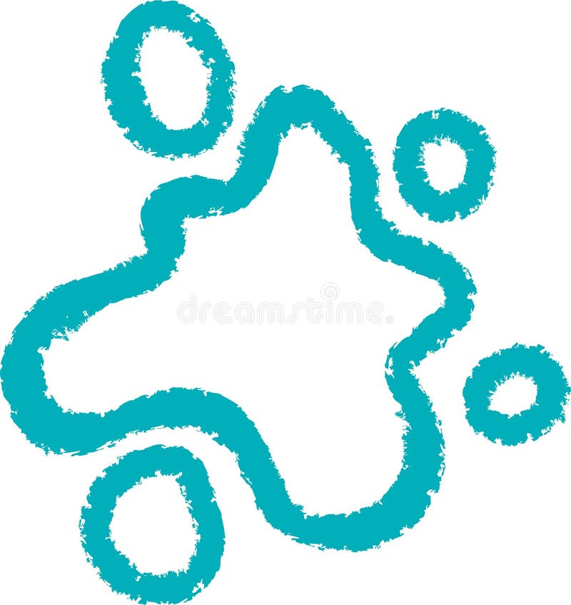 Hand Drawn Crayon Abstract Blot Shape Stock Vector - Illustration of ...