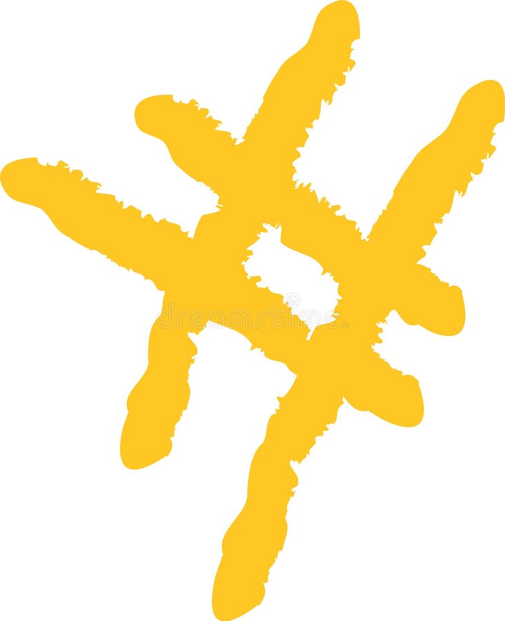 Hand Drawn Crayon Dash Symbol Stock Illustration - Illustration of ...