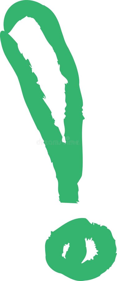 Hand Drawn Crayon Exclamation Mark Stock Vector - Illustration of ...
