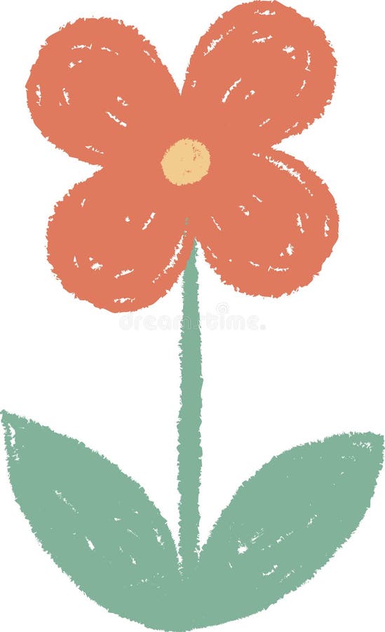 Hand Drawn Crayon Flower stock vector. Illustration of flower - 361295715
