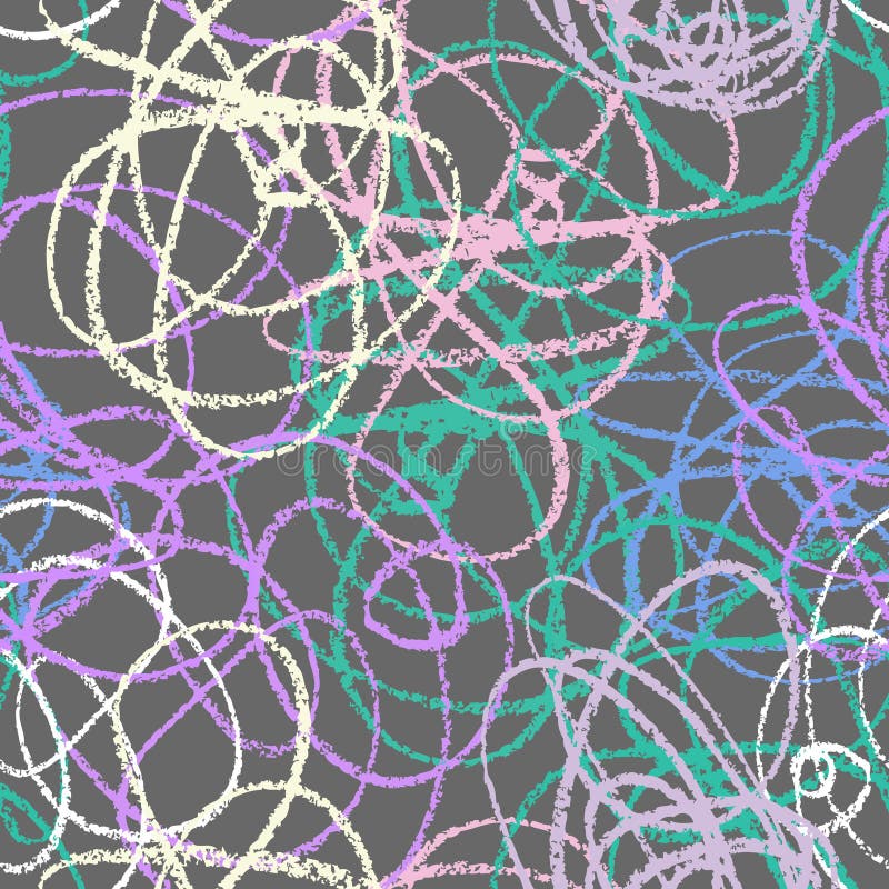 Hand Drawn Crayon Lines Seamless Pattern Stock Illustration ...