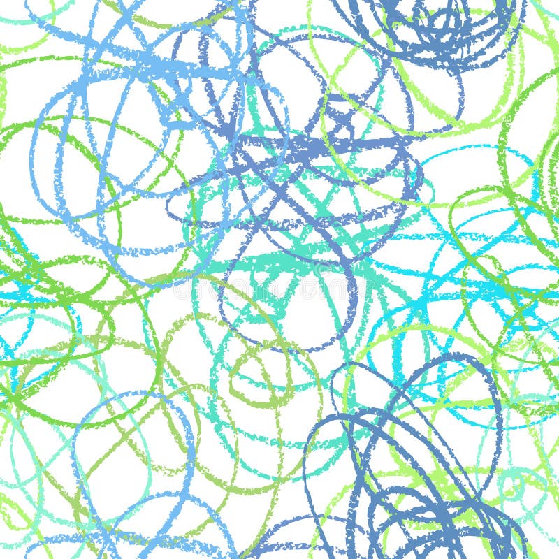 Hand Drawn Crayon Line Seamless Pattern Stock Illustration ...