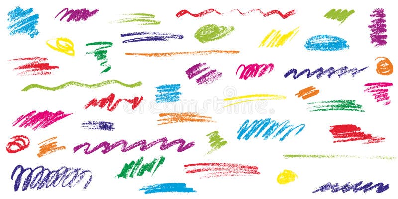 Hand Drawn Crayon Scribbles and Scrawls Stock Vector - Illustration of ...